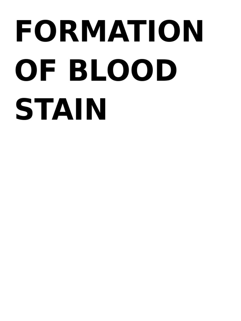 Blood Stain | PDF