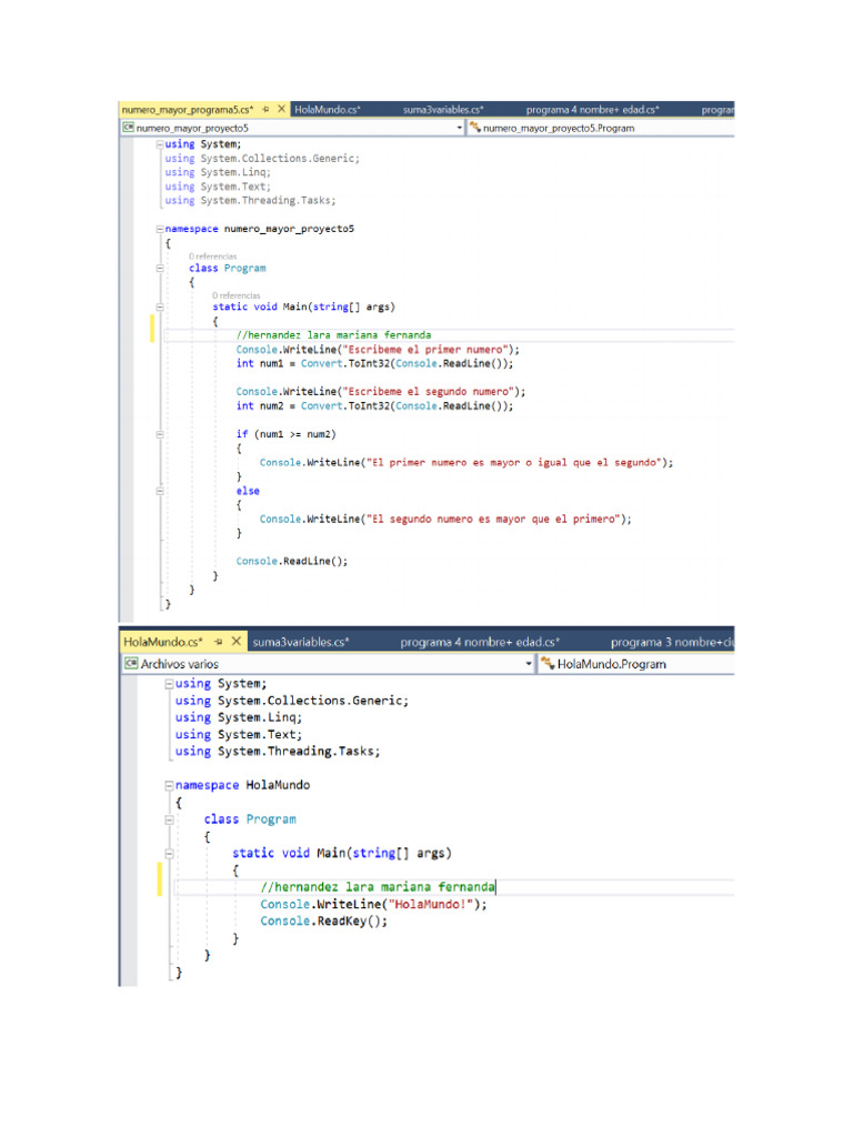 Programas Visual Estudio 1 | PDF