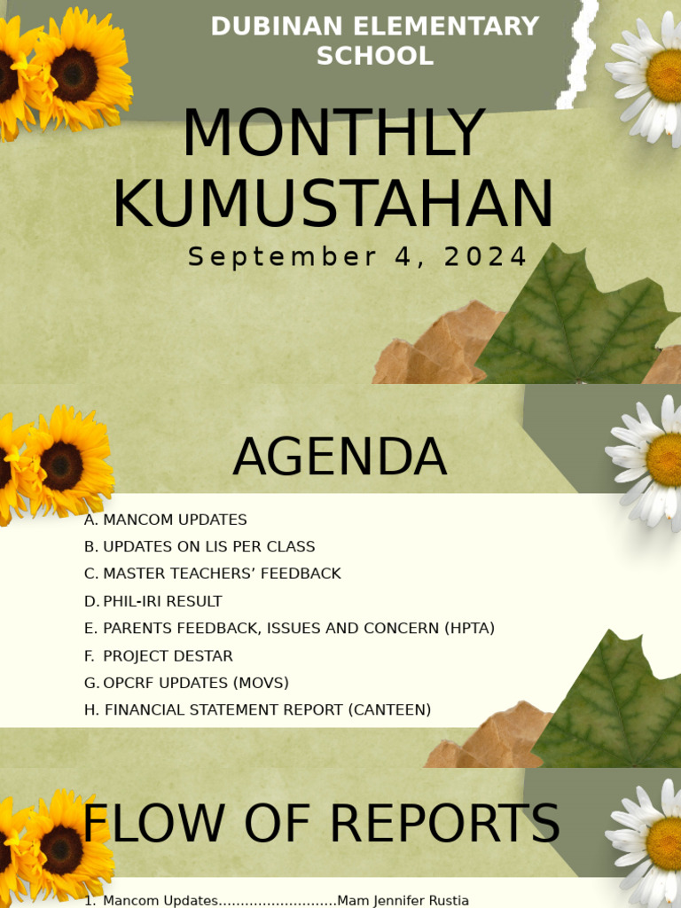 Monthly Kumustahan September 4,2024 | PDF