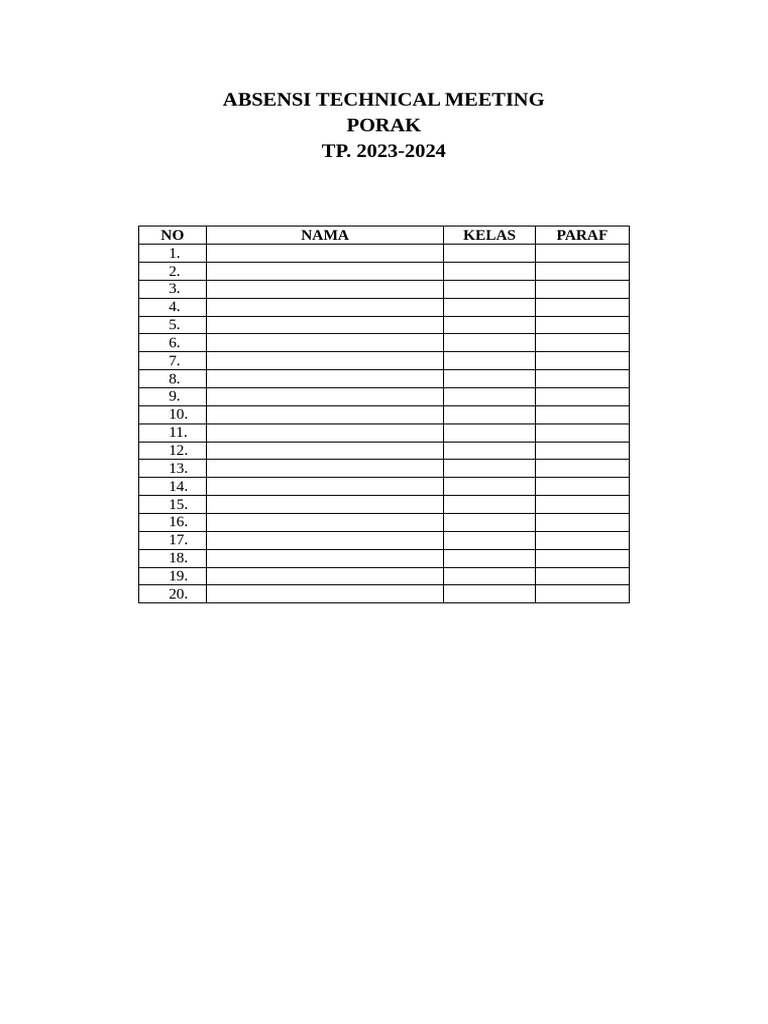 Absensi Rapat OSIS-MPK | PDF