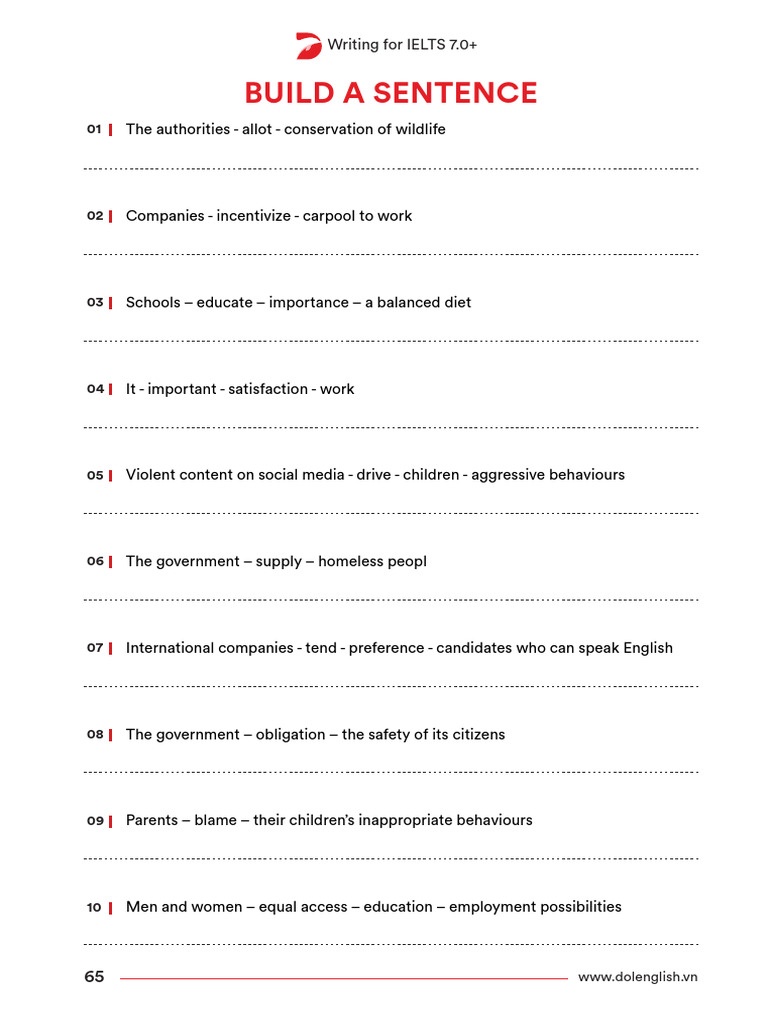 Build A Sentence | PDF