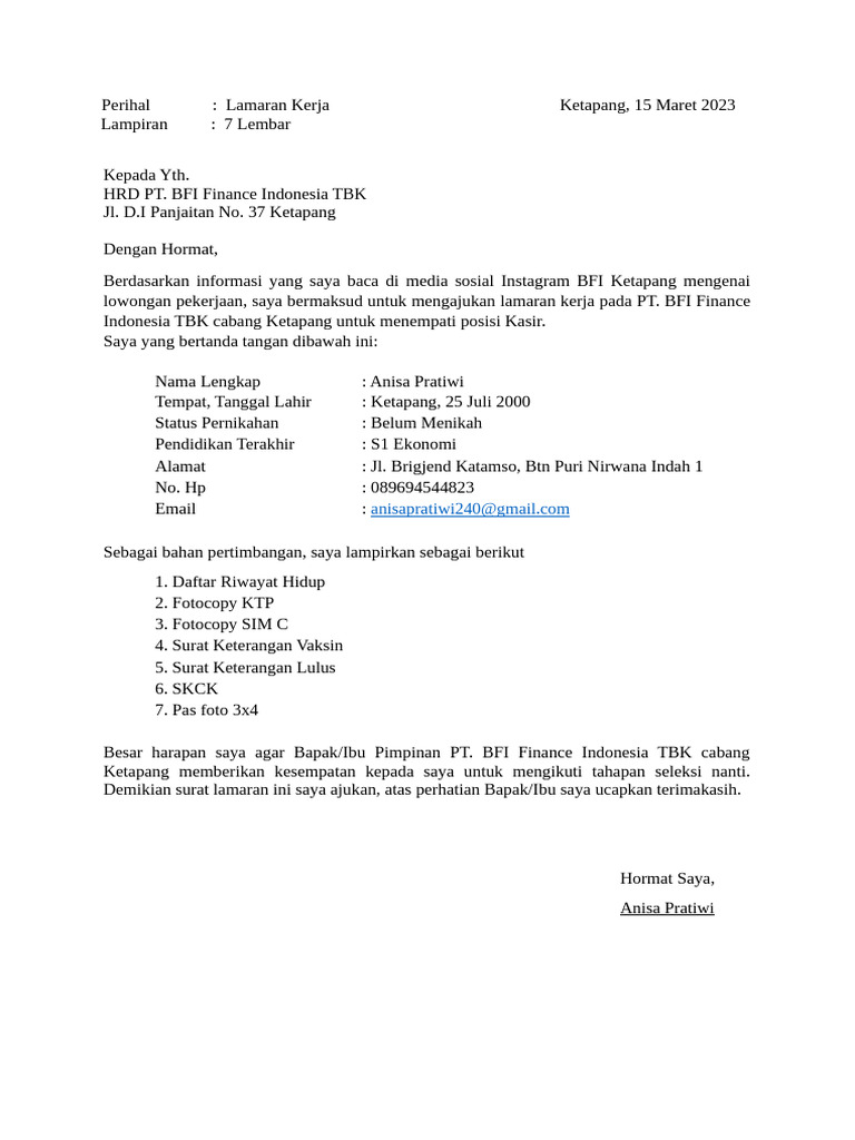 Lamaran | PDF