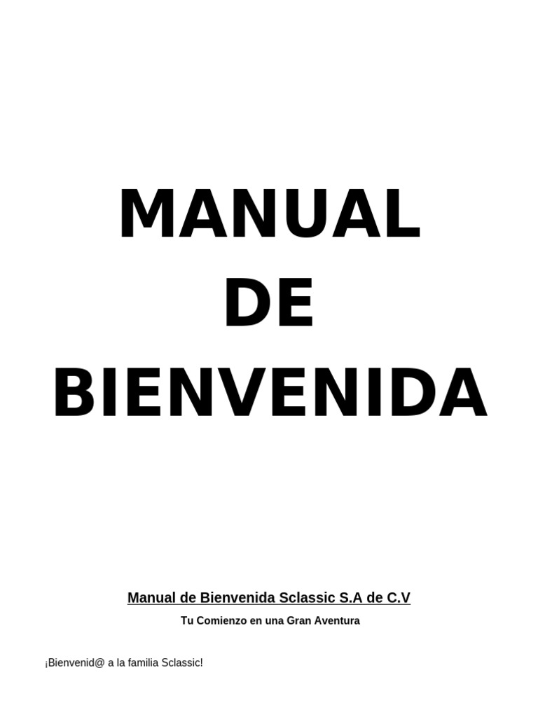 Manual de Bienvenida | PDF