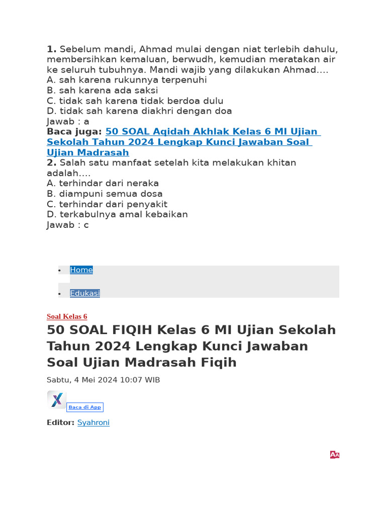 Soal Fikih | PDF