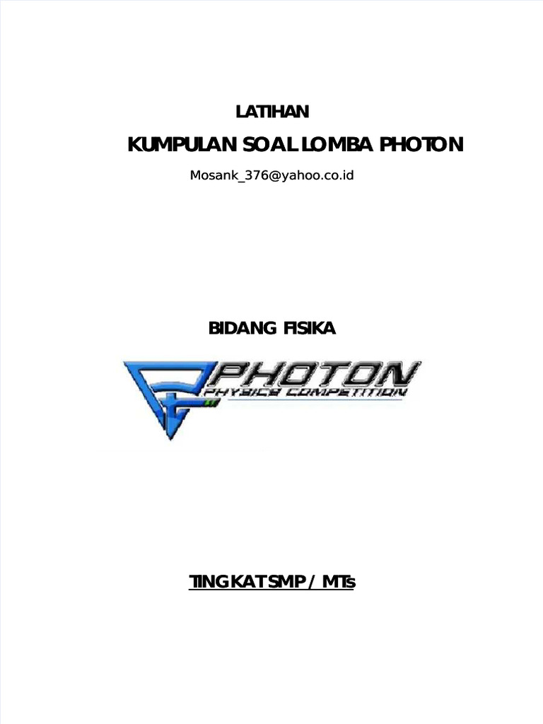 PDF Soal Latihan Photon - Compress | PDF
