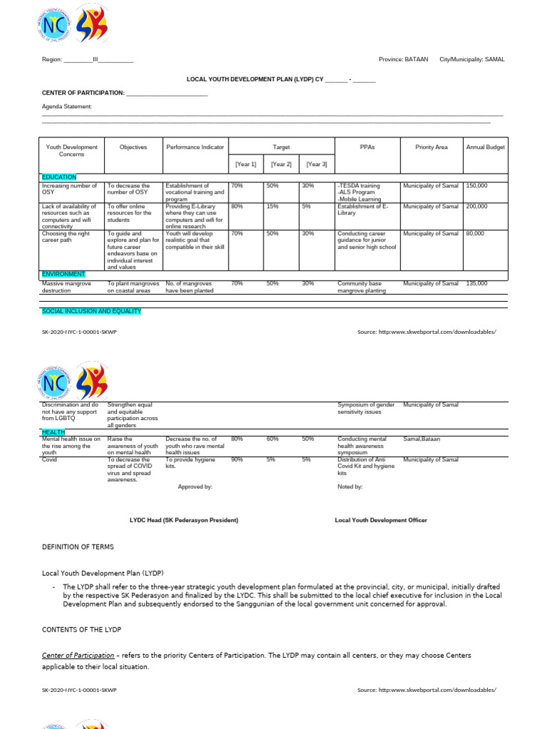 LYDP Templates (Revised) Group 2 | PDF