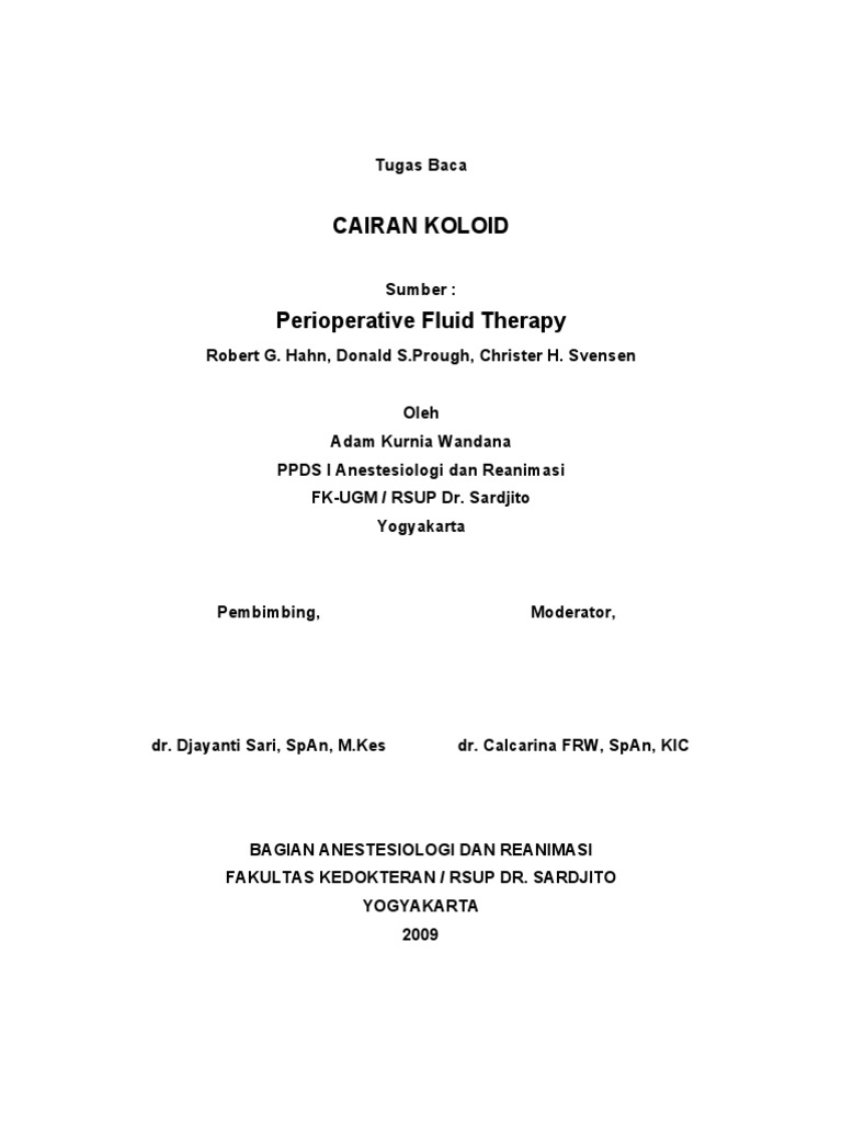 Cairan Koloid | PDF