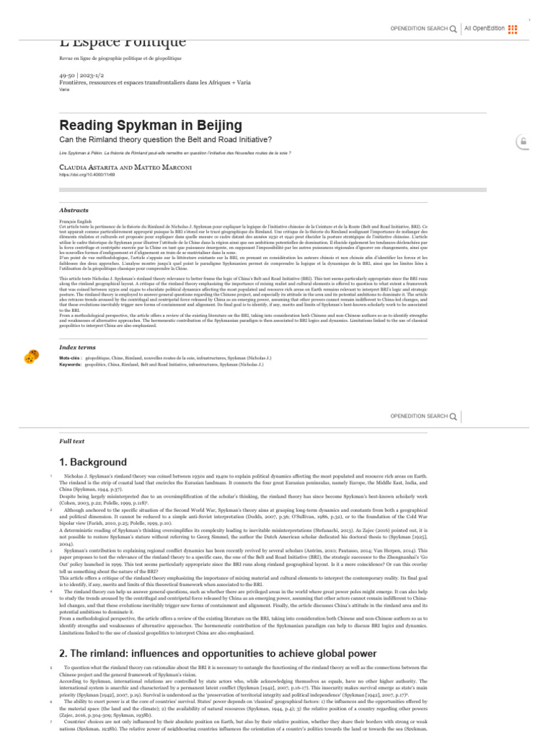 Reading Spykman in Beijing | PDF