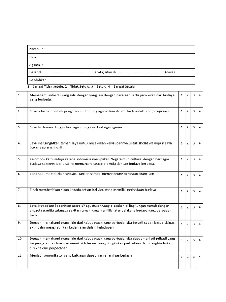 Instrumen Penelitian | PDF