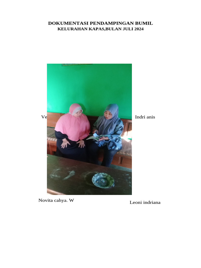 DOKUMENTASI PENDAMPINGAN BUMIL KELURAHAN Kpaas | PDF