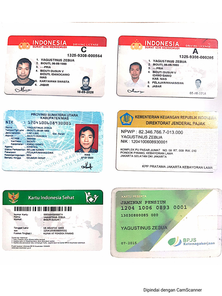 Sim, KTP, NPWP, BPJS TK, BPJS Kes | PDF