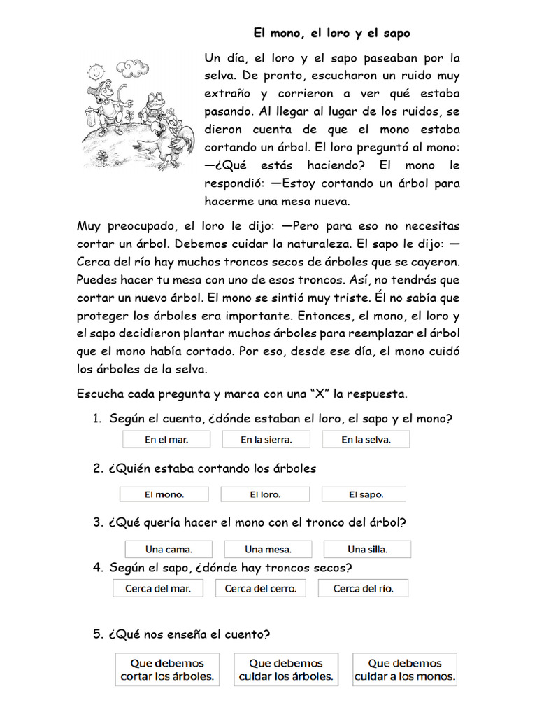 El Mono El Sapo y El Burro | PDF