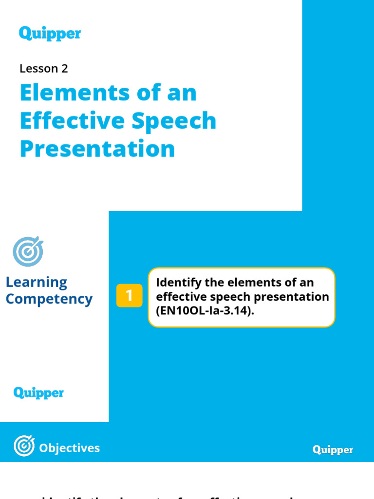 English 10 - Unit 8 - Lesson 2 - Elements of An Effective Speech ...
