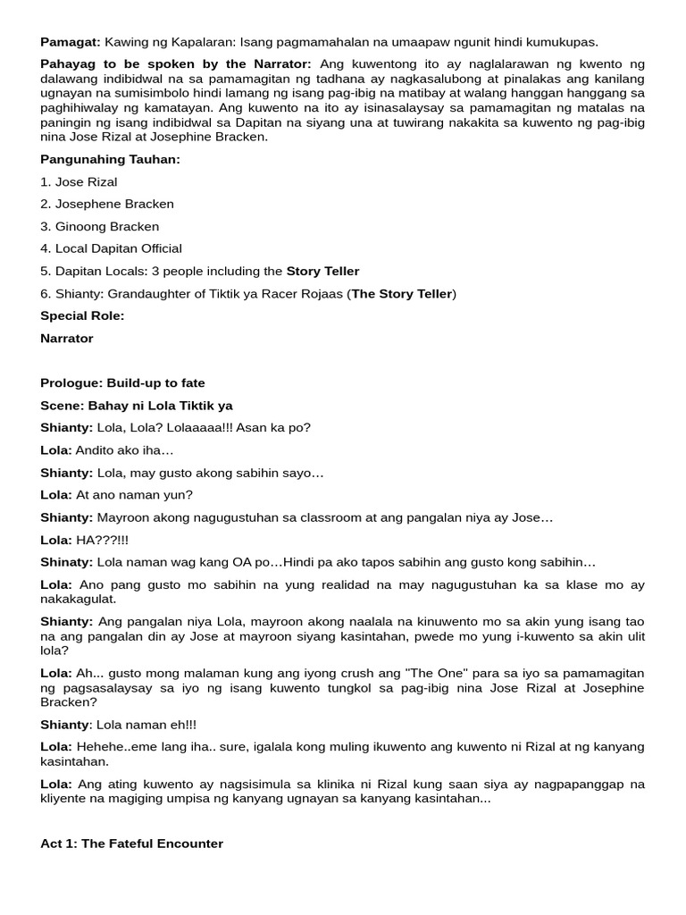 Rizal X Bracken A Romance Hence | PDF