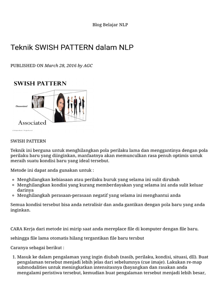 Teknik SWISH PATTERN Dalam NLP - Blog Belajar NLP | PDF