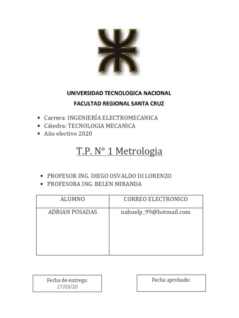 T.P. #1 Metrologia | PDF