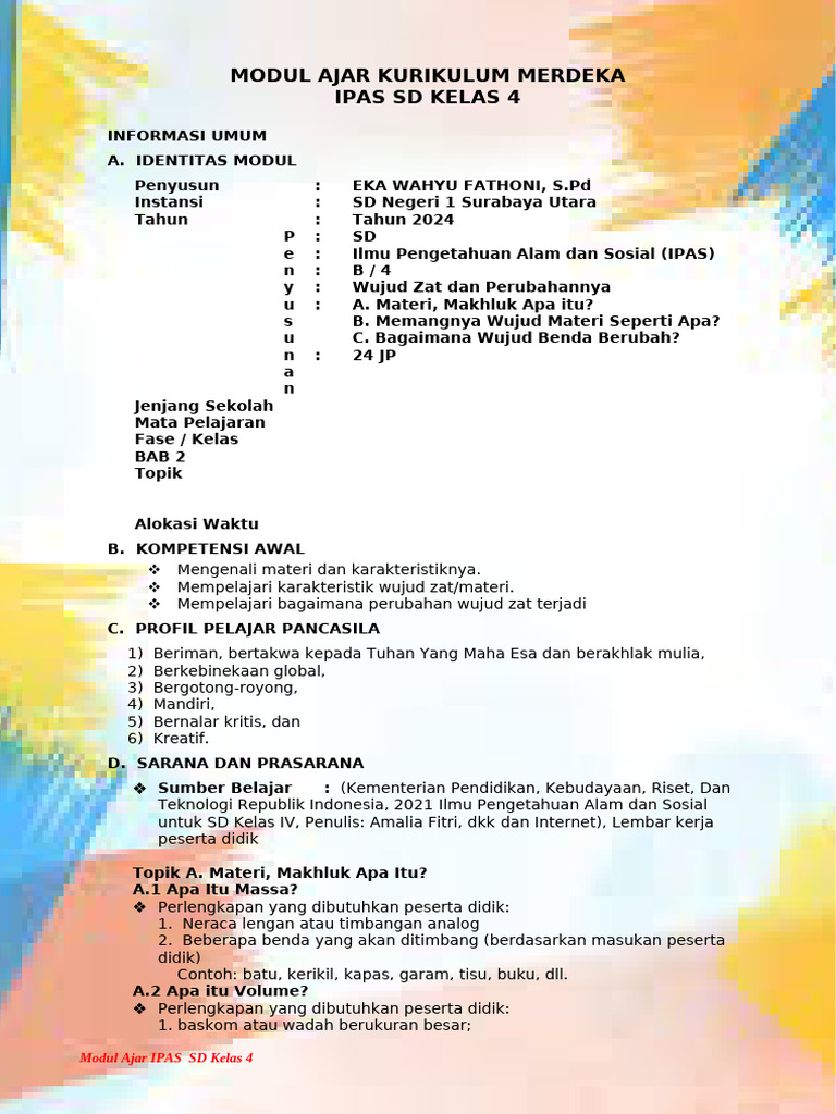 Modul Ajar IPAS BAB 2 | PDF