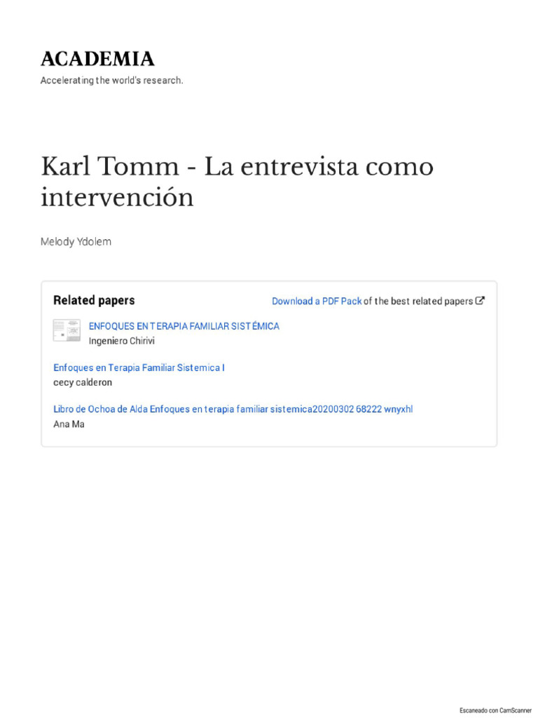 Tomm, K. (1987) - La Entrevista Como Intervención. Parte I, El Diseño ...