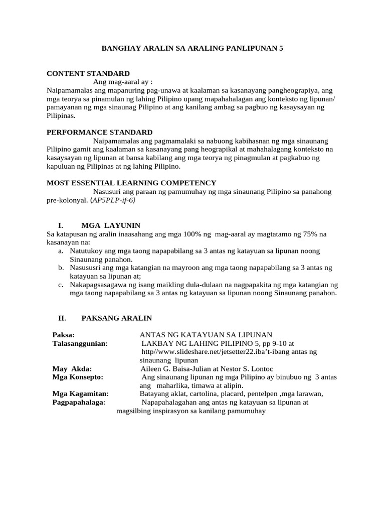 Detailed Lesson Plan ELEM DIDA | PDF | Southeast Asia | Social Divisions