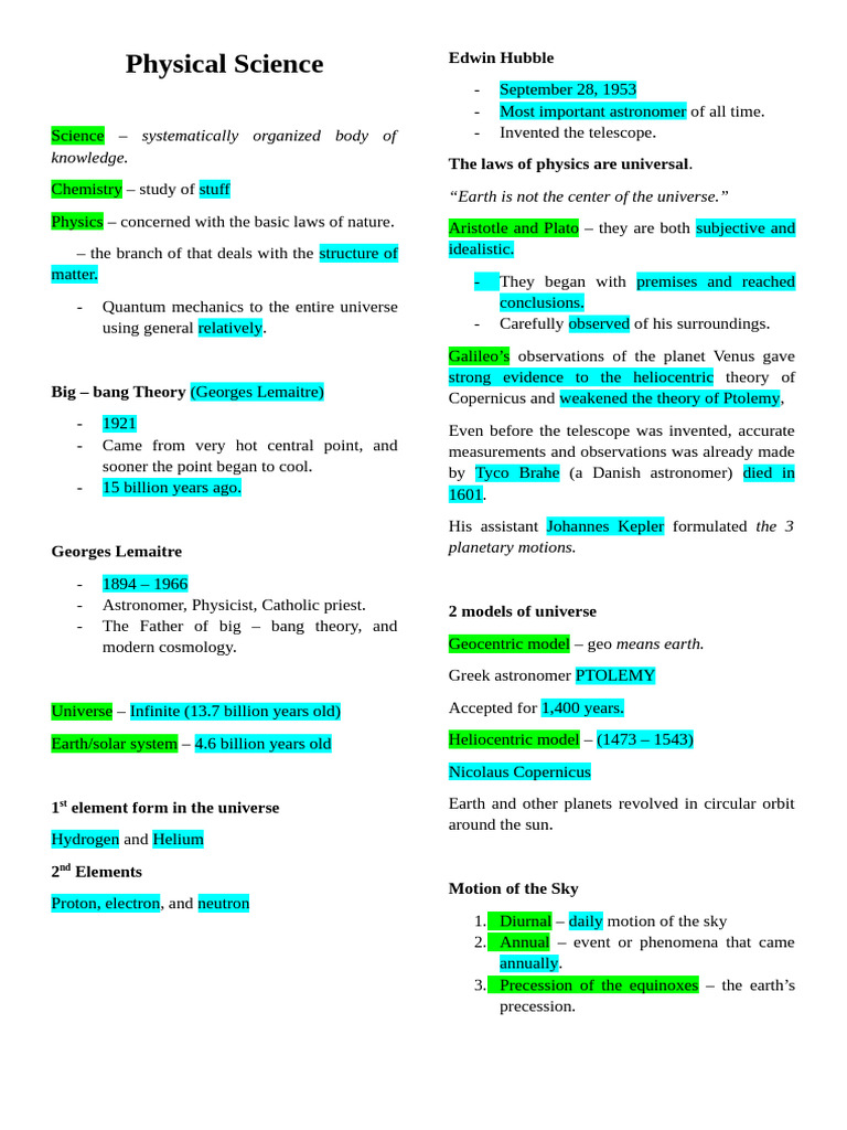 Physical Science Reviewer 1 | PDF