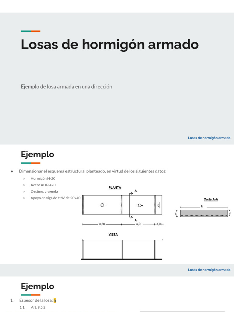 7 - Ejemplo Losa 1D - Rev 2024 | PDF
