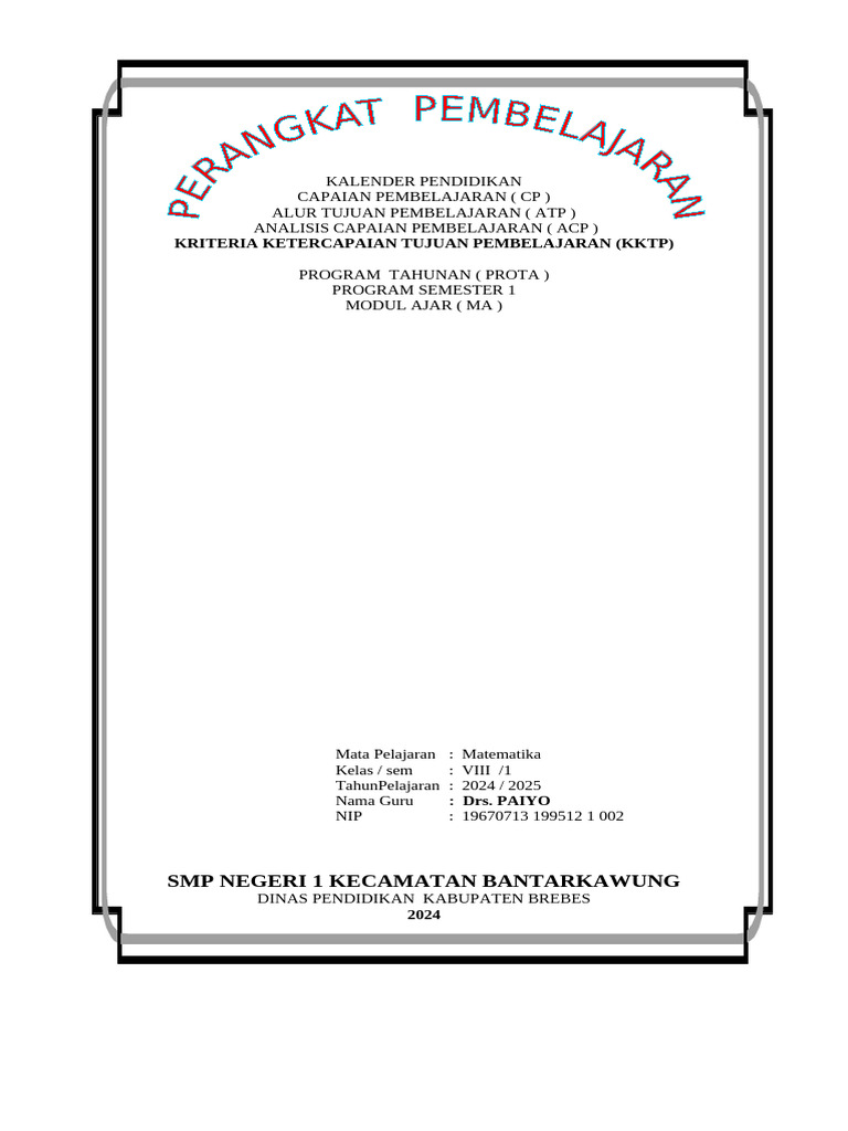 Sampul Perangkat Mengajar | PDF