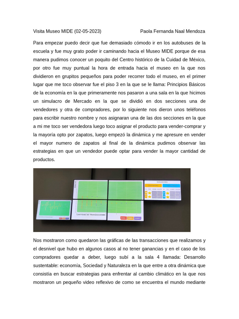 Visita Museo MIDE | PDF | Monopolio | Ciencias sociales