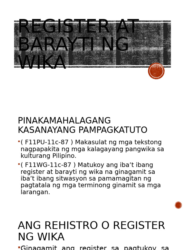 Register at Barayti NG Wika | PDF