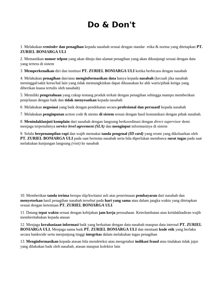 Do & Don't | PDF