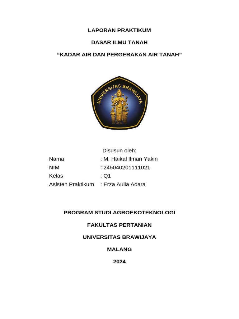 Cover Kadar Air Dit | PDF