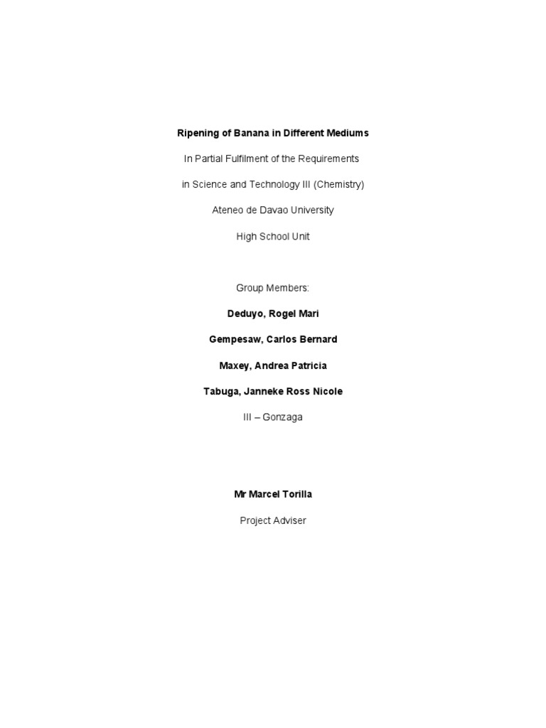 SIP - Performance Task | PDF | Banana | Botany