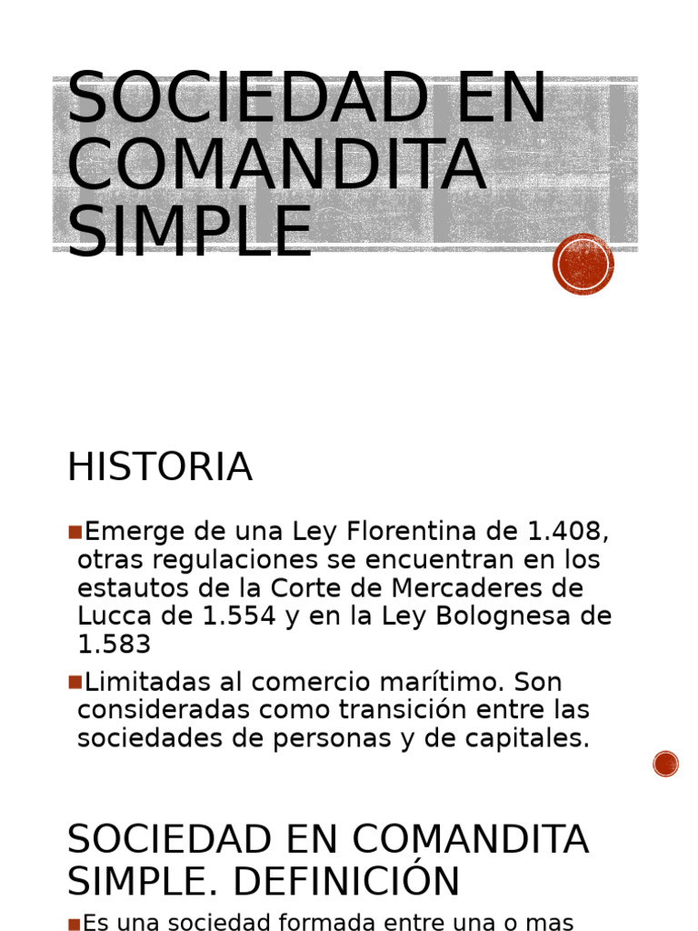 Tema 5. Sociedad en Comandita Simple | PDF