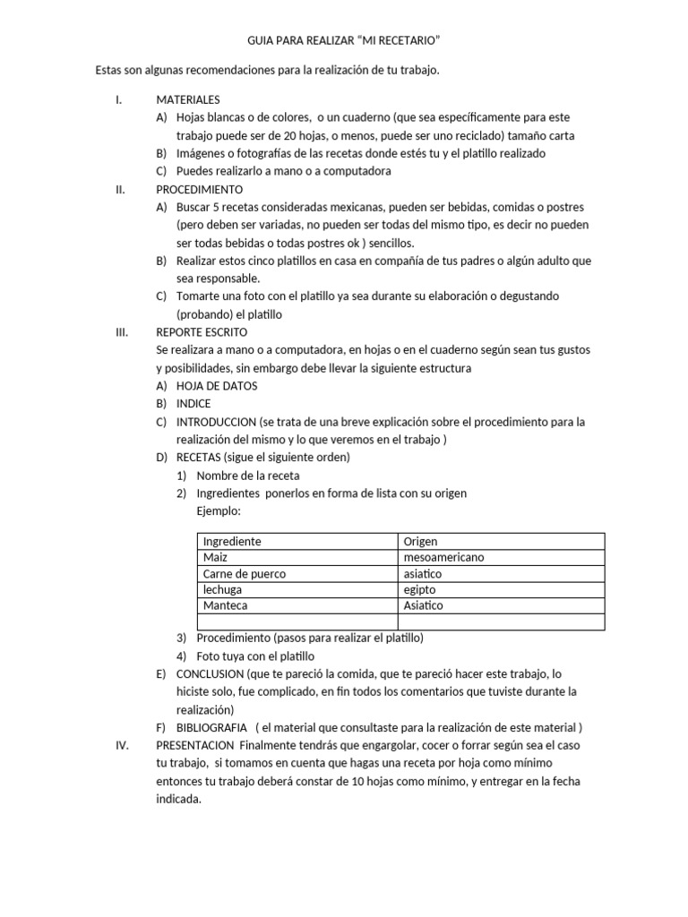 Guia para Realizar Mi Recetario | PDF