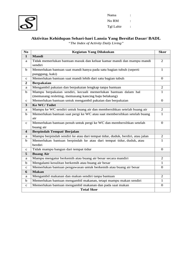 Asesmen Badl-Iadl | PDF