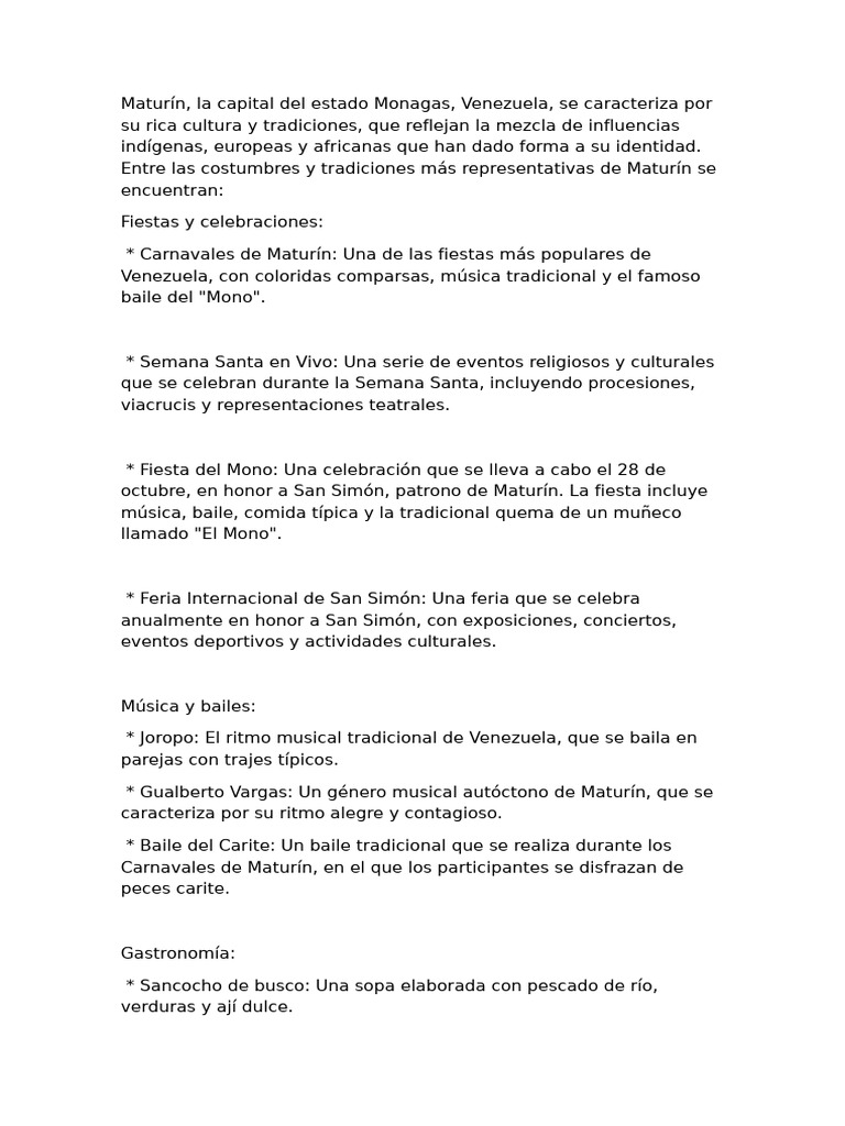 Maturin Tradiciones | PDF | Carnaval
