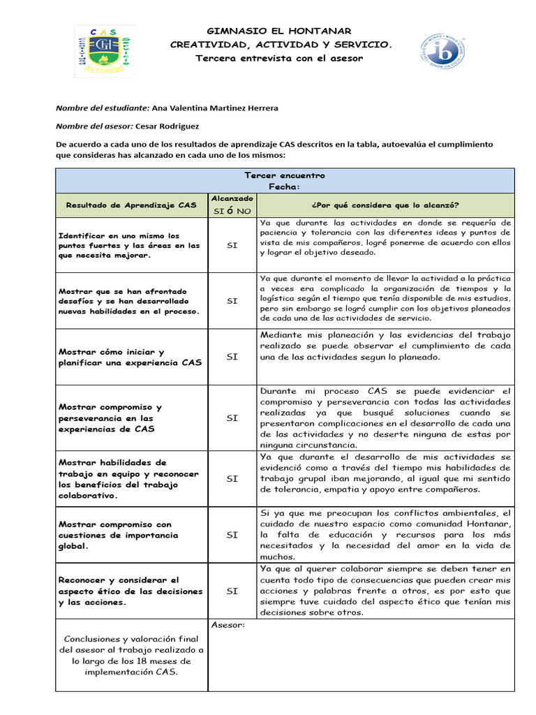 Tercera Entrevista Con El Asesor | PDF | Empatía | Creatividad