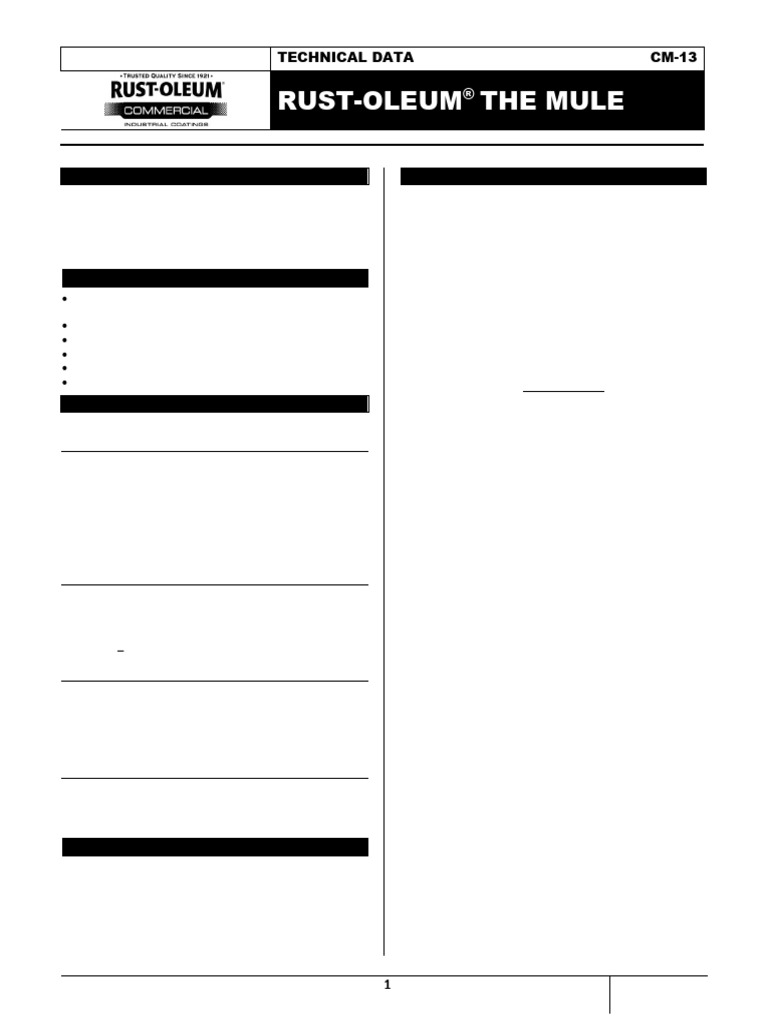 Rust-Oleum The Mule CM13 ARJ2356 1222 | PDF