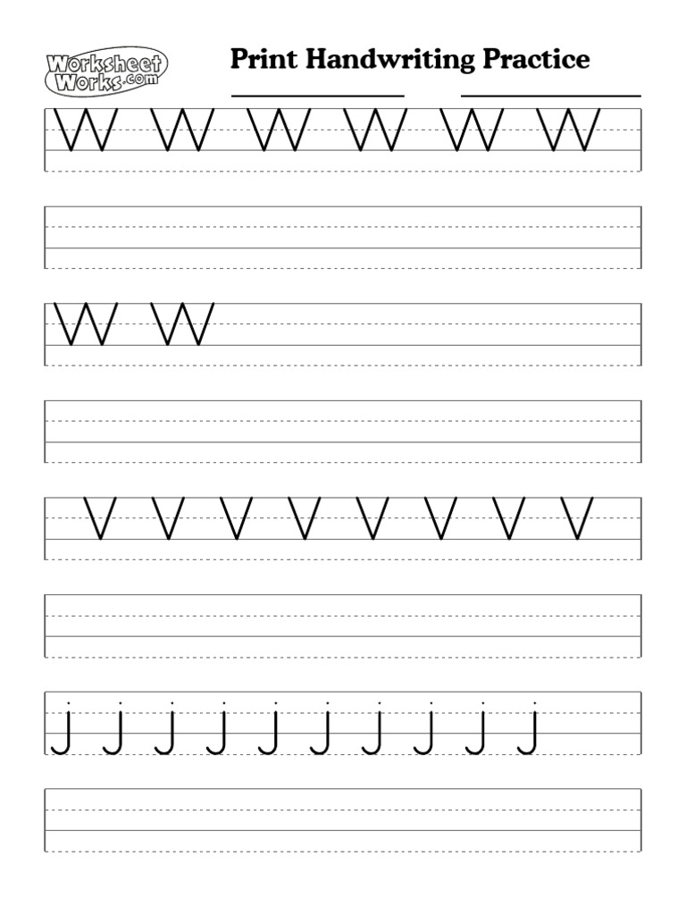 WorksheetWorks Print Handwriting Practice 1 | PDF
