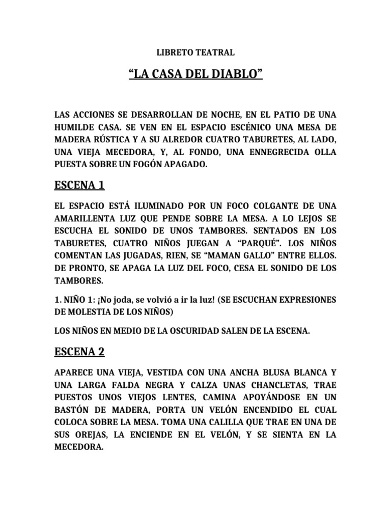 Libreto La Casa Del Diablo | PDF