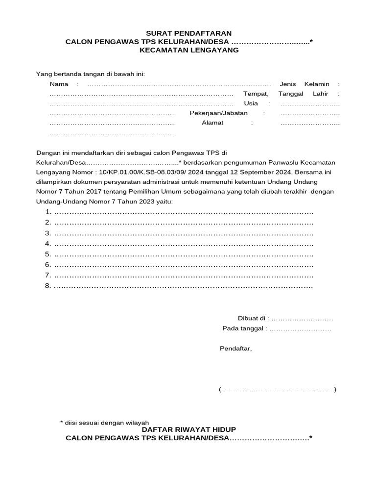Formulir PTPS Pilkada 2024 | PDF