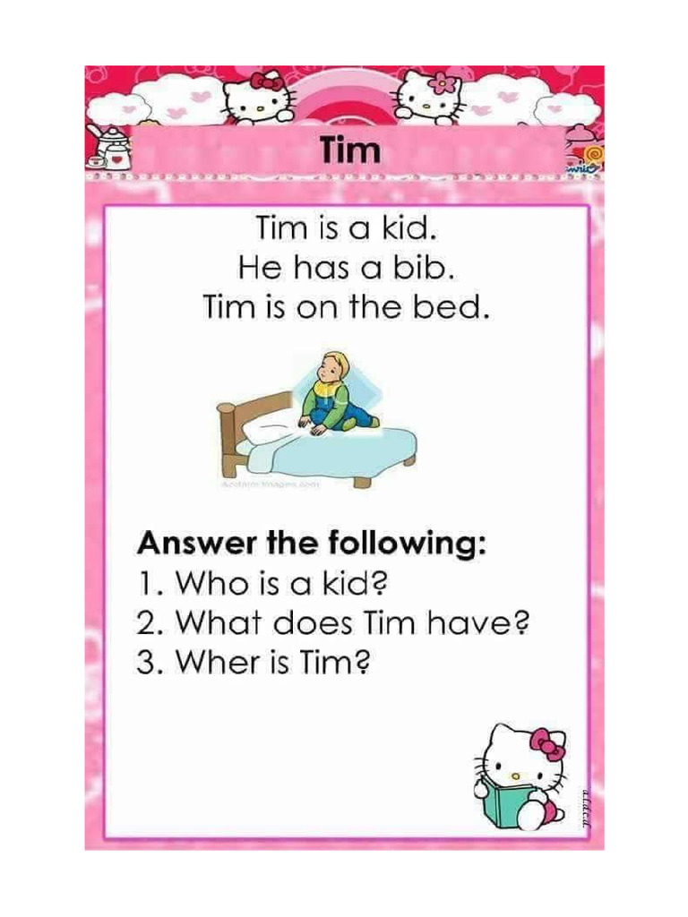 CVC Story With Comprehension | PDF