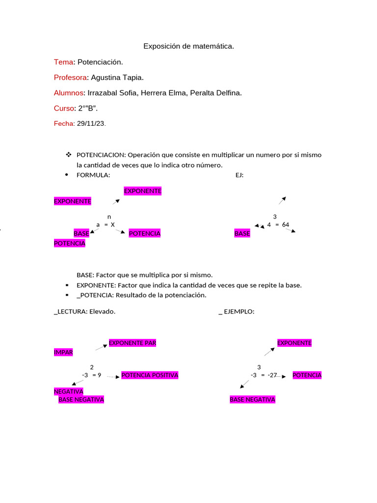 Exposición de Matemática | PDF