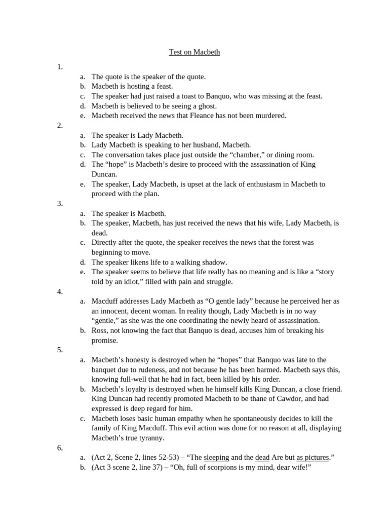 Macbeth Test | PDF