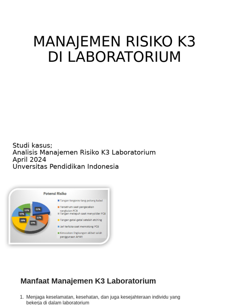 Manajemen Risiko K3 Di Laboratorium | PDF
