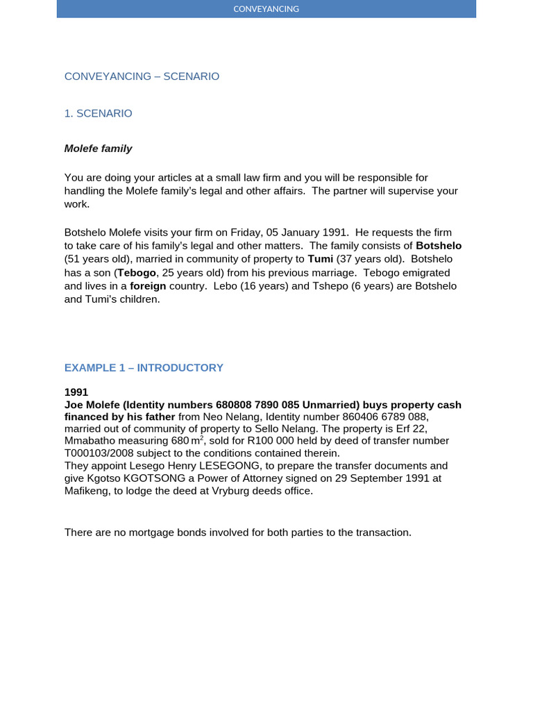 Conveyancing Scenarios and Applications | PDF | Mortgage Law | Affidavit