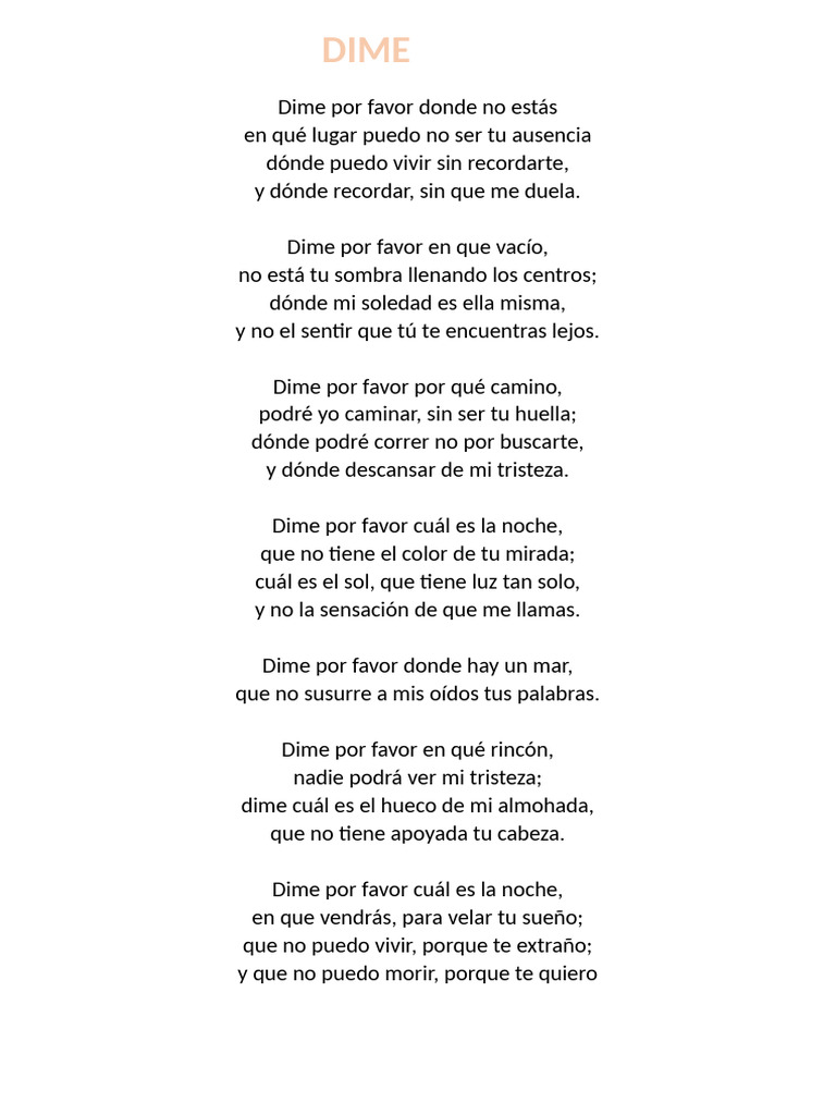 Dime | PDF | Poesía
