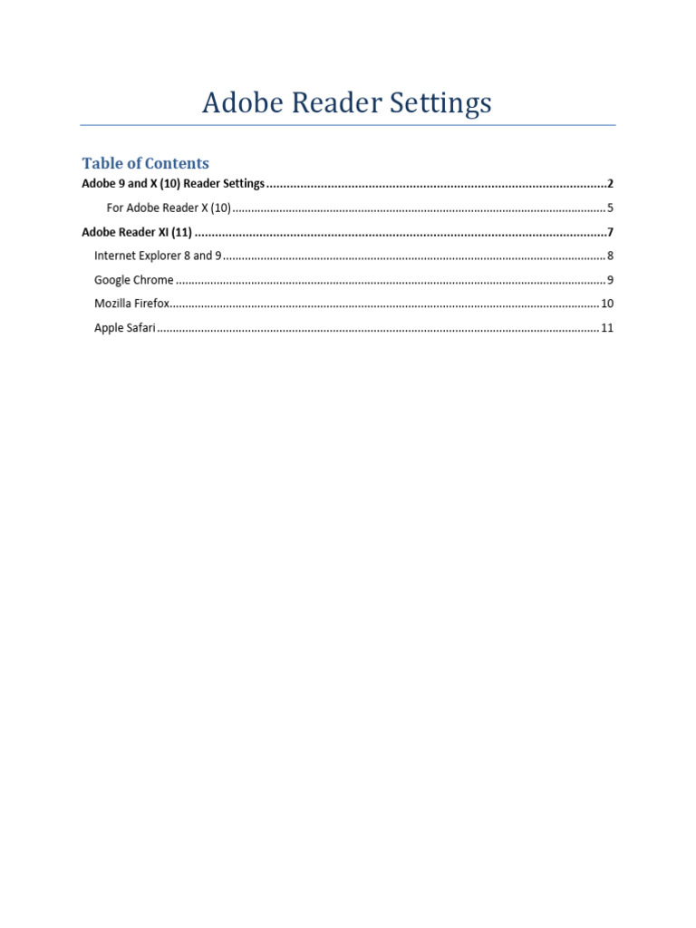Adobe Reader Settings | PDF