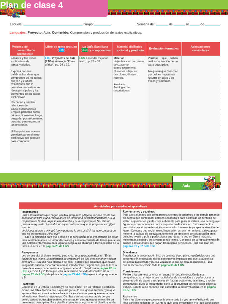 Plan de Clase 4 Practica | PDF