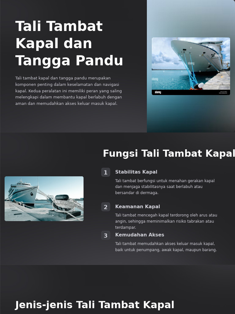 Olah Gerak & Pengendalian Kapal SIAKAD 15s Tali Tambat & Tangga Pandu | PDF