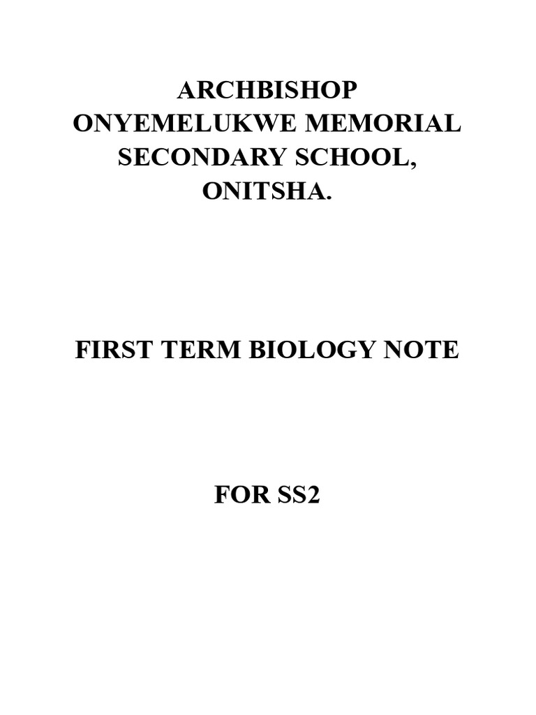 Ss2 First Biology | PDF